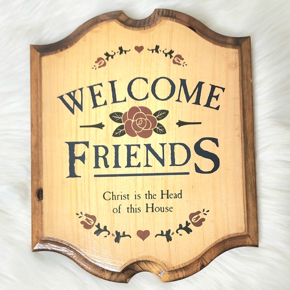 Accents | Vintage 1986 Wooden Christian Welcome Sign | Poshmark